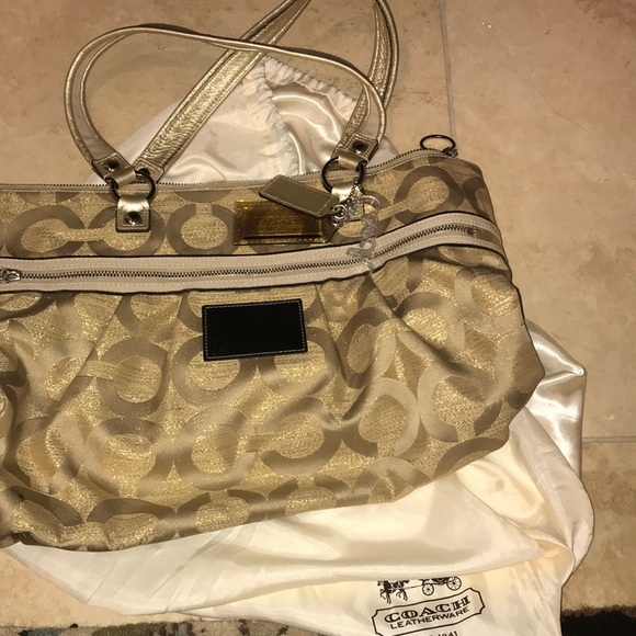 Coach | Bags | Coach Gold Tote | Poshmark